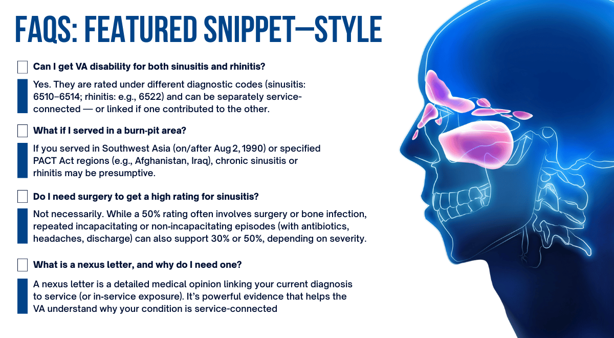 VA Disability for Sinusitis & Rhinitis: How to Prove Service Connection ...